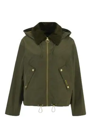 Barbour Cropped Hooded Jacket - Green