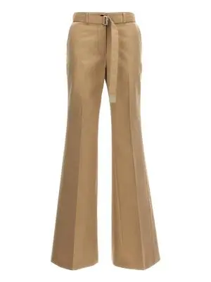 Sacai Flared Belted Trousers - Brown