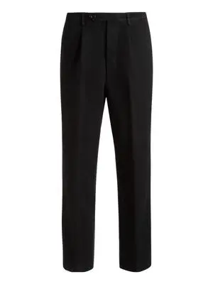Bally Tapered-leg Pleated Chino Trousers - Black