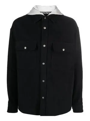 Palm Angels Monogram Embroidered Hooded Jacket - Black