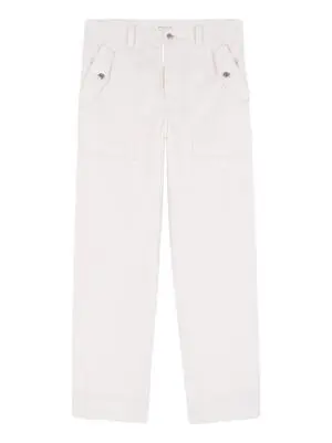 Maison Kitsuné Logo Patch Straight-leg Jeans - White