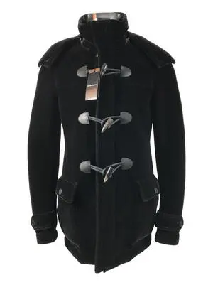 Emporio Armani Logo Duffle Coat - Black