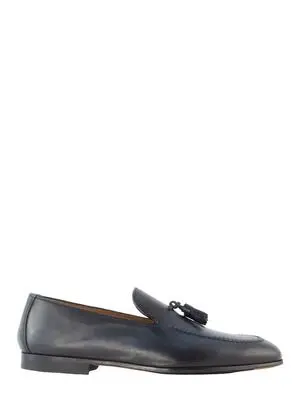 DOUCAL'S Tassel Detailed Leather Loafers - Black