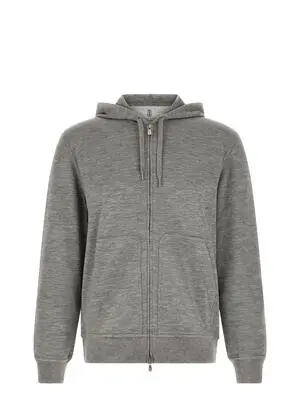 Brunello Cucinelli Zip-up Hooded Sweater - Grey