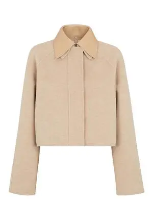 Fendi Ff Printed Reversible Cropped Jacket - Beige