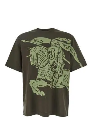 Burberry Equestrian Knight Printed Crewneck T-shirt - Green