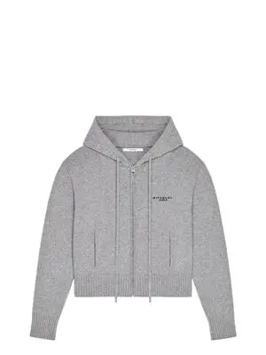 Givenchy Zipped Wool And Cashmere Hoodie - Light Grey