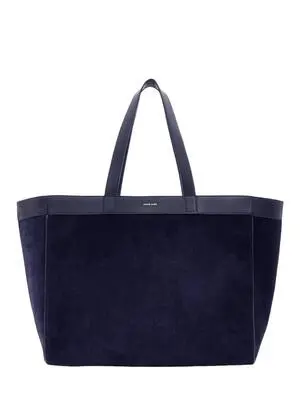 ANINE BING Logo Detailed Top Handle Tote Bag - Navy Blue