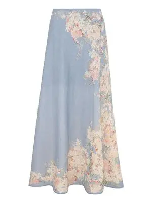 Zimmermann Zimmermann Cascadian Bias Skirt Gray