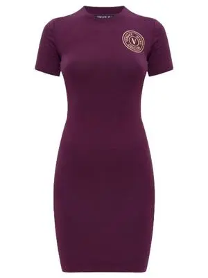 Versace Logo Printed Mini Dress - Red