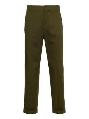 Balmain Cotton Tapered Trousers With Belt Detail - Black