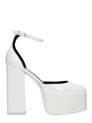 Paris Texas Round Toe Platform Pumps - White