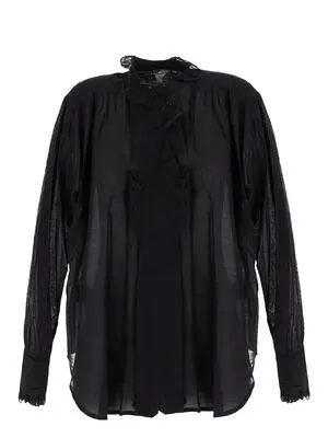 Isabel Marant Étoile Ruffle Detail Long Sleeve Top - Black