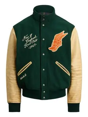 Polo Ralph Lauren Leather-sleeved Panelled Bomber Jacket - Black