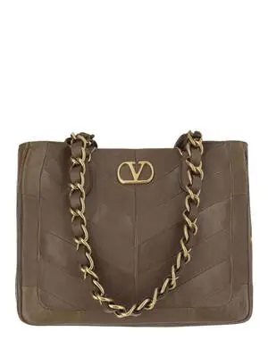 Valentino Garavani Vlogo Signature Chain Shoulder Bag - Brown