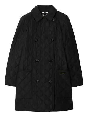 Burberry Burberry Quilted Double-Breasted Coat Black