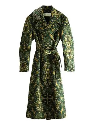 Dries Van Noten Rafaella Embellished Graphic Coat - Bottle
