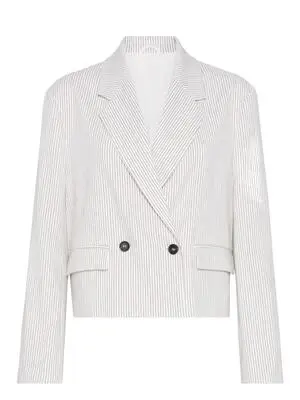 BRUNELLO CUCINELLI Brunello Cucinelli Pinstriped Double-Breasted Blazer