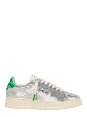 AUTRY AUTRY Sparkling Dallas Low-Top Sneakers Silver And Green