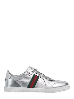 Gucci Gucci Low-Top Trainers With Web Detail Silver