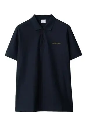 Burberry Polo Shirt With Lapel Short Sleeve - Blue