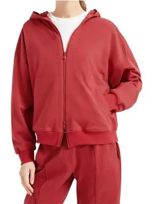 Brunello Cucinelli Embellished Zip-up Hoodie - Red