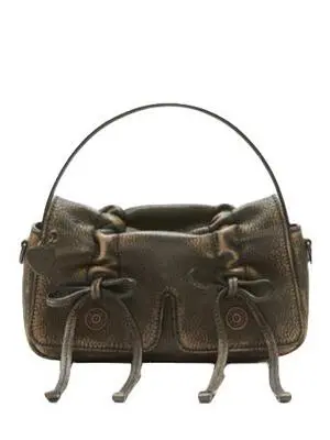 Acne Studios Acne Studios Multipocket Knot Detailed Micro Tote Bag Dark Brown/beige