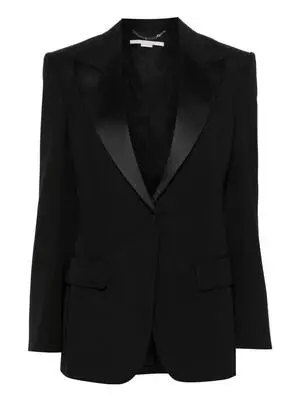 Stella McCartney Single-breasted Blazer With Curved Hem - Black