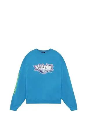 We11Done Graphic-print Cotton Sweatshirt - Blue
