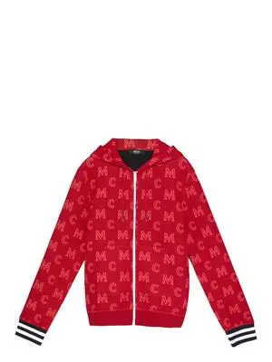 Mcm Logo Hooded Casual Jacket - Red