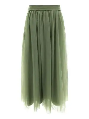 Fabiana Filippi Layered Tulle Midi Skirt - Green