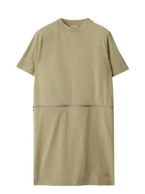 Burberry Logo Embroidered Cotton Dress - No