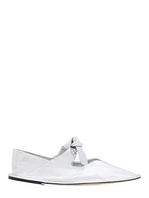 Hereu Metallic Ballerina Flats - Silver
