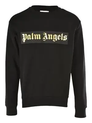 Palm Angels Logo Printed Sweater - Black