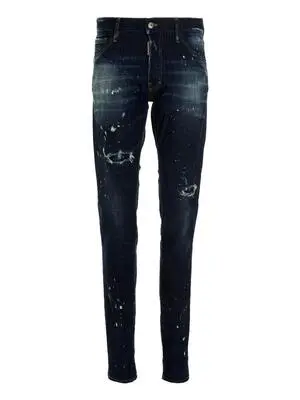 Dsquared2 Distressed Skinny Jeans With Pierced Detail - Black