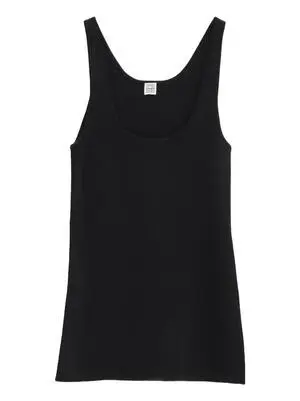 TOTEME Ribbed Knit Tank Top - Black