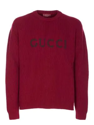Gucci Gg Intarsia Knit Jumper - Red
