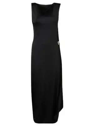 Victoria Beckham Embellished Sleeveless Asymmetrical Dress - Black