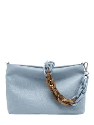 GIANNI CHIARINI Zippered Shoulder Bag With Resin Chain - Sky