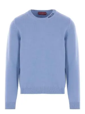 Gucci Crew Neck Knit Jumper - Light Blue