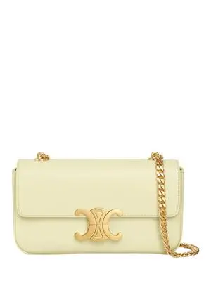 Celine Celine Claude Chain Shoulder Bag In Shiny Calfskin Light Yellow