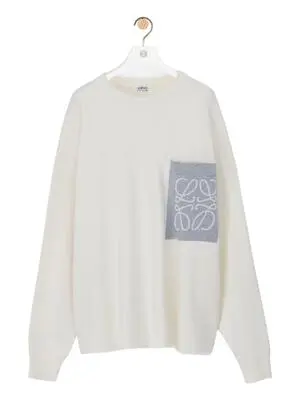 Loewe Loewe Anagram-Patch Crew Neck Sweatshirt Beige/gray