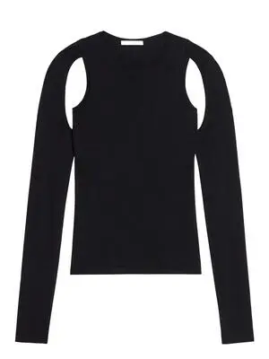 Helmut Lang Cut Out Knitted Jumper - Black