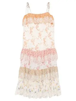 Zimmermann Floral Print Embroidered Midi Dress - Spli
