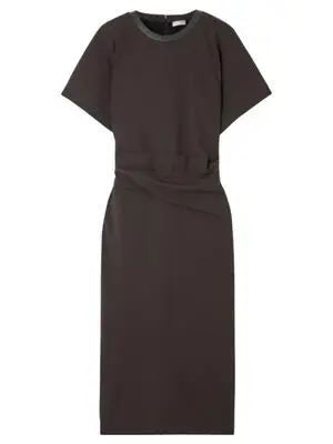 Brunello Cucinelli Round Neck Short Sleeve Dress - Black