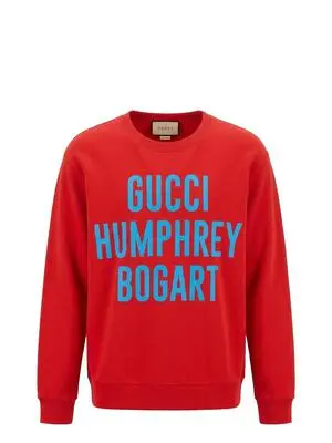 Gucci Humphrey Bogart Print Crewneck Sweatshirt - Red