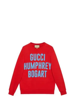 Gucci Humphrey Bogart Print Crewneck Sweatshirt - Red
