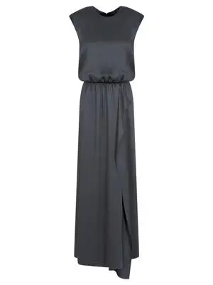 Giorgio Armani Sleeveless Satin Maxi Dress - Grey