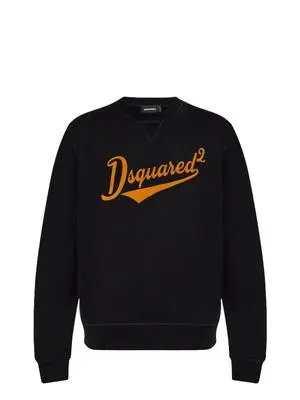 Dsquared2 Velvet Logo Crewneck Sweatshirt - Black