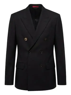 Gucci Double-breasted Wool Jacket - Black